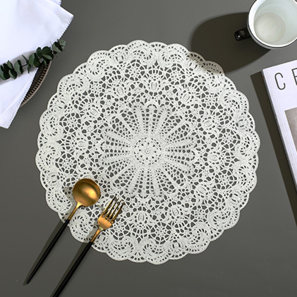 Chic Round Flower Placemat for Dining Table Wedding Party